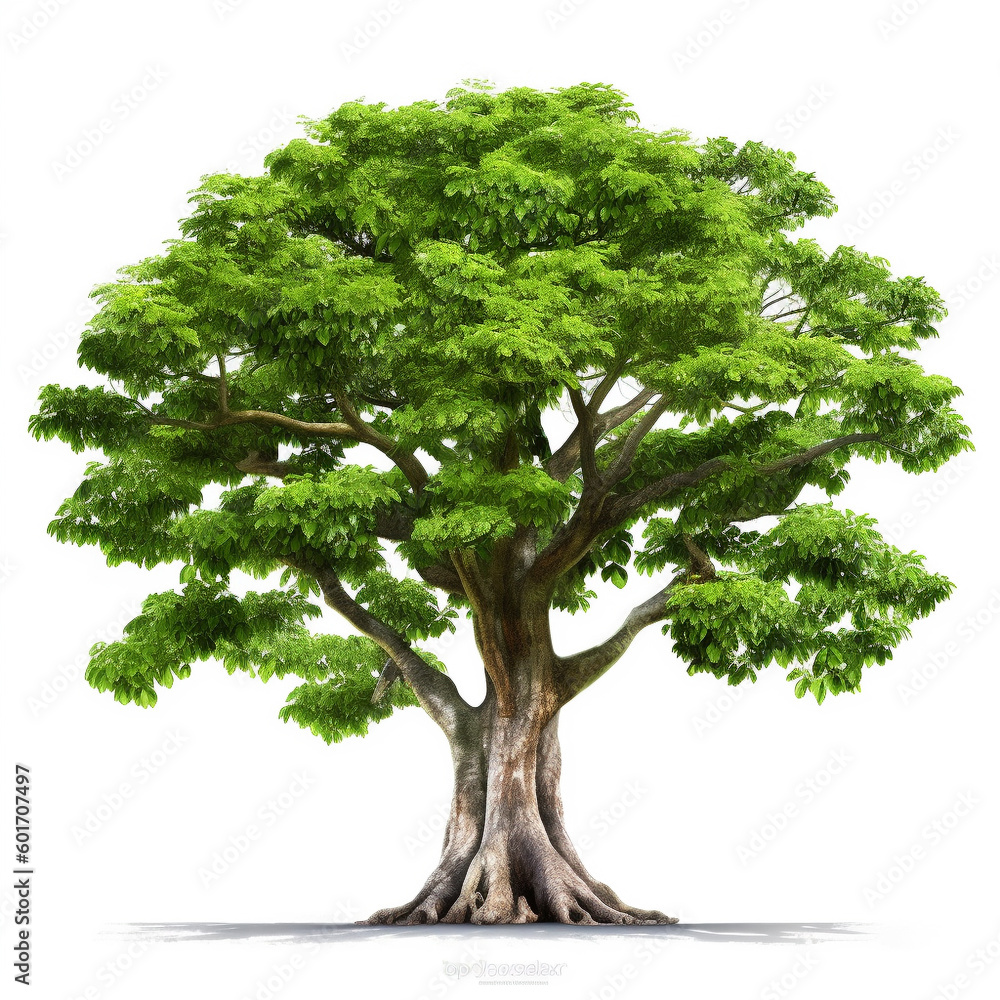 Samanea saman Tree isolated on white background. Rain Tree isolated on ...