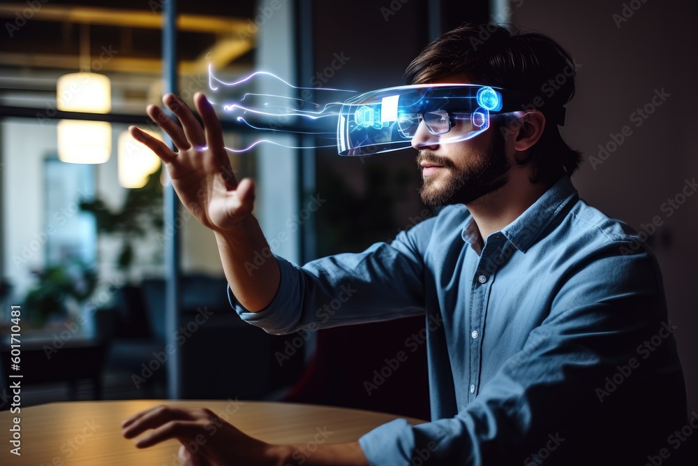 Futuristic vision of using VR AR immersive technology in business ...
