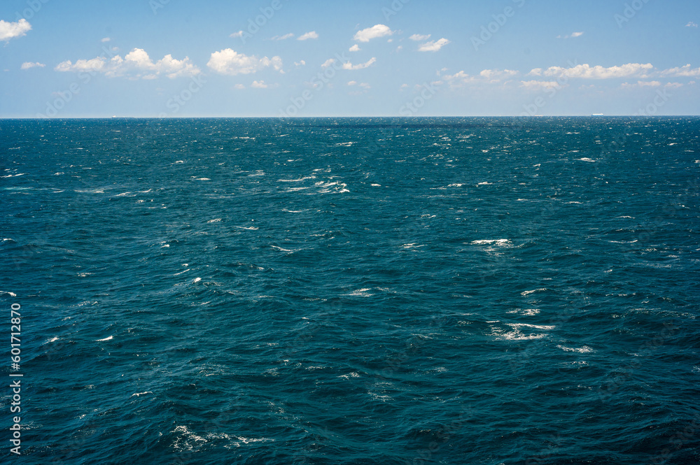 Ocean, sea, background and texture. Blue sky with clods and Ocean Water ...