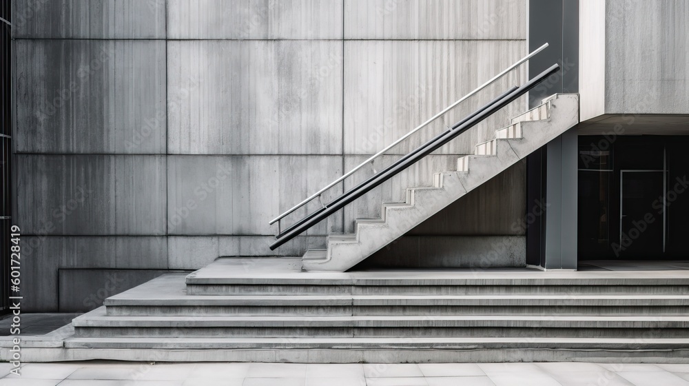 Entrance to the office building. Concrete building background with ...