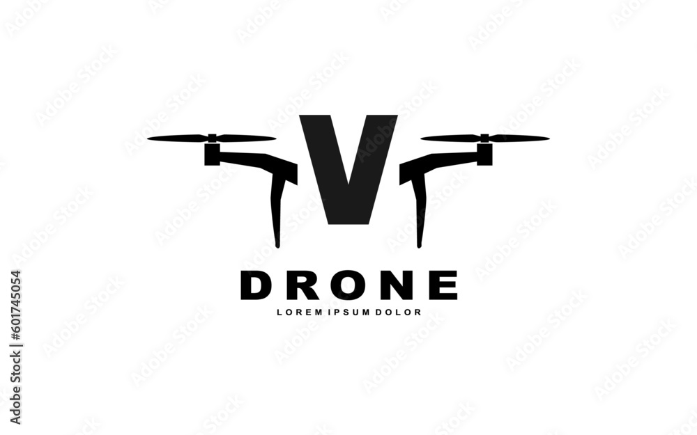 V DRONE letter logo template Stock Vector | Adobe Stock