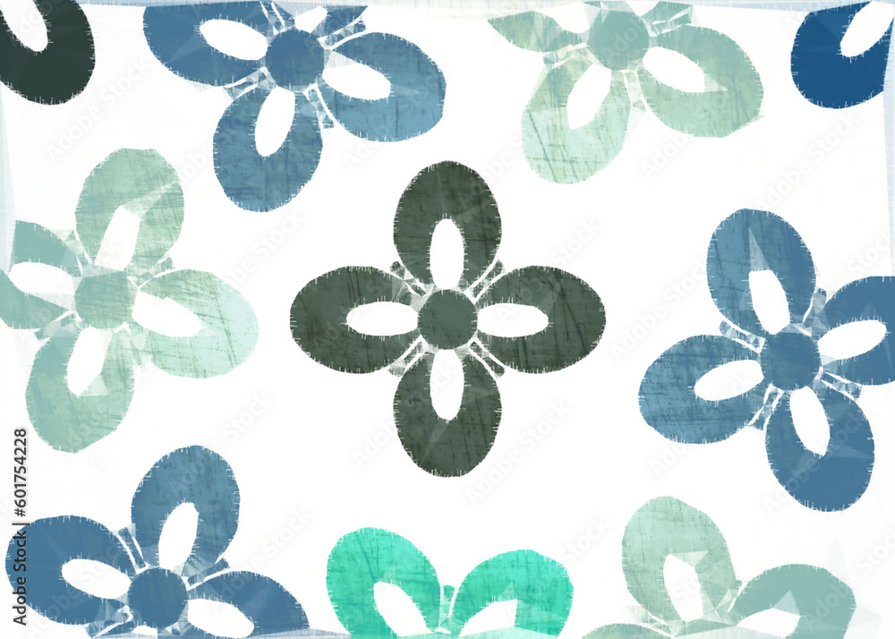 Hand drawn paper floral texture tiles pattern for kitchen and bathroom ...