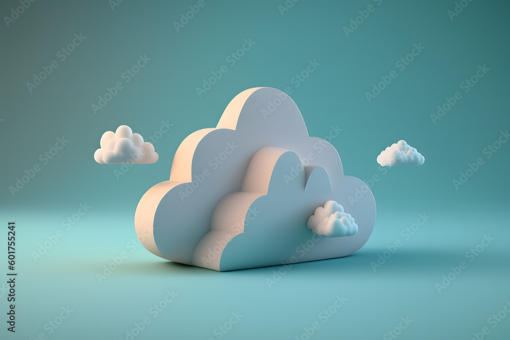 Generative AI abstract illustration of 3D geometric shapes with ...