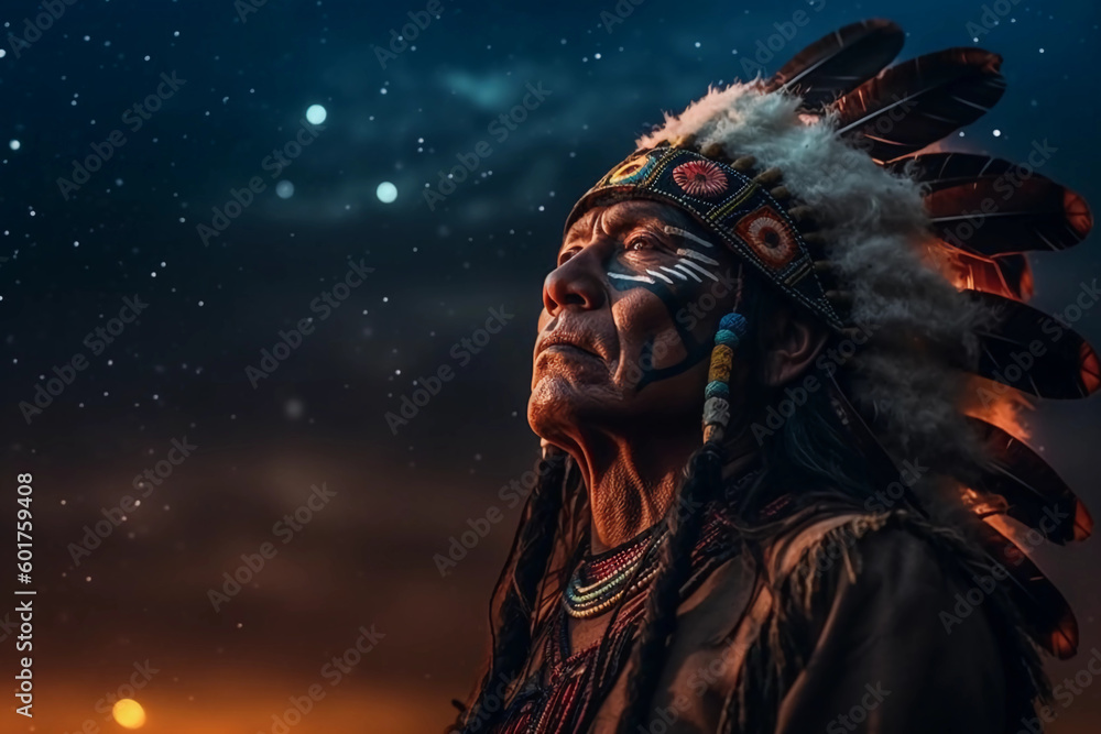 Indian Chief Man: A Symbol of Resilience and Unity Created by AI Stock ...