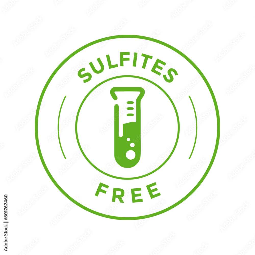 Sulfites Free Line Green Stamp. No Sulphites Label. Product without ...