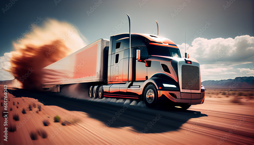 Super fast truck automobile concept design with fire. Luxury speed race ...