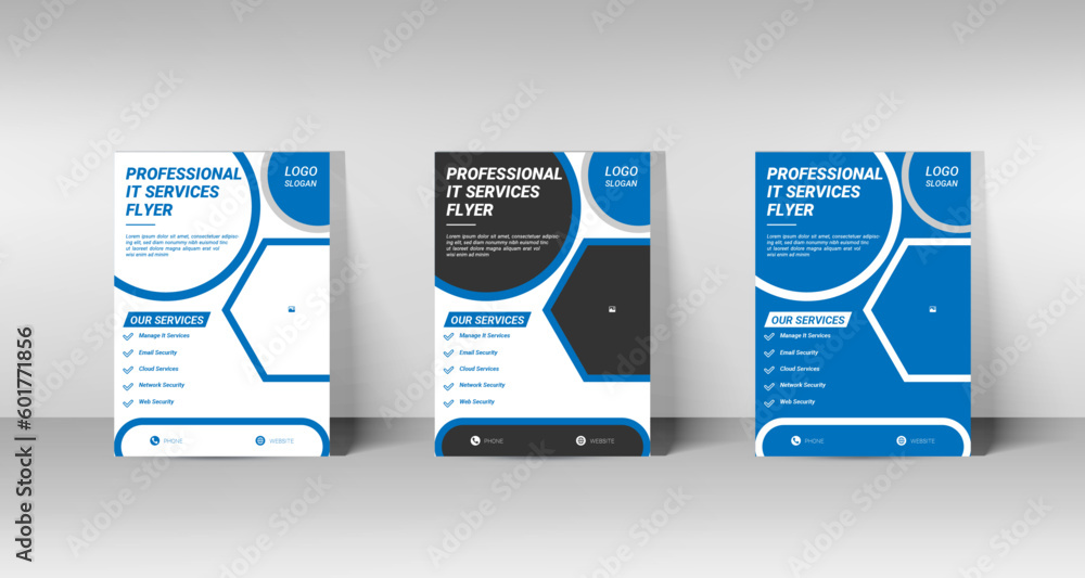Professional it services flyer design template. A4 size flyer and ...