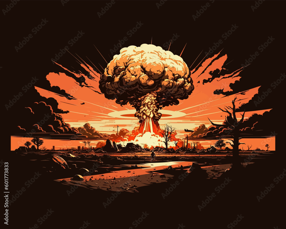 Nuclear bomb explosion vector illustration EPS 10 Stock Vector | Adobe Stock