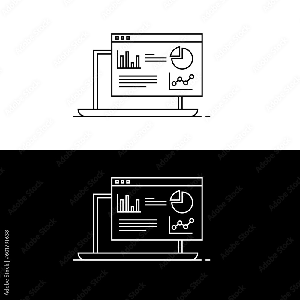 Analytics Dashboard Icon: Monitoring and Analyzing Data. Data analytics ...