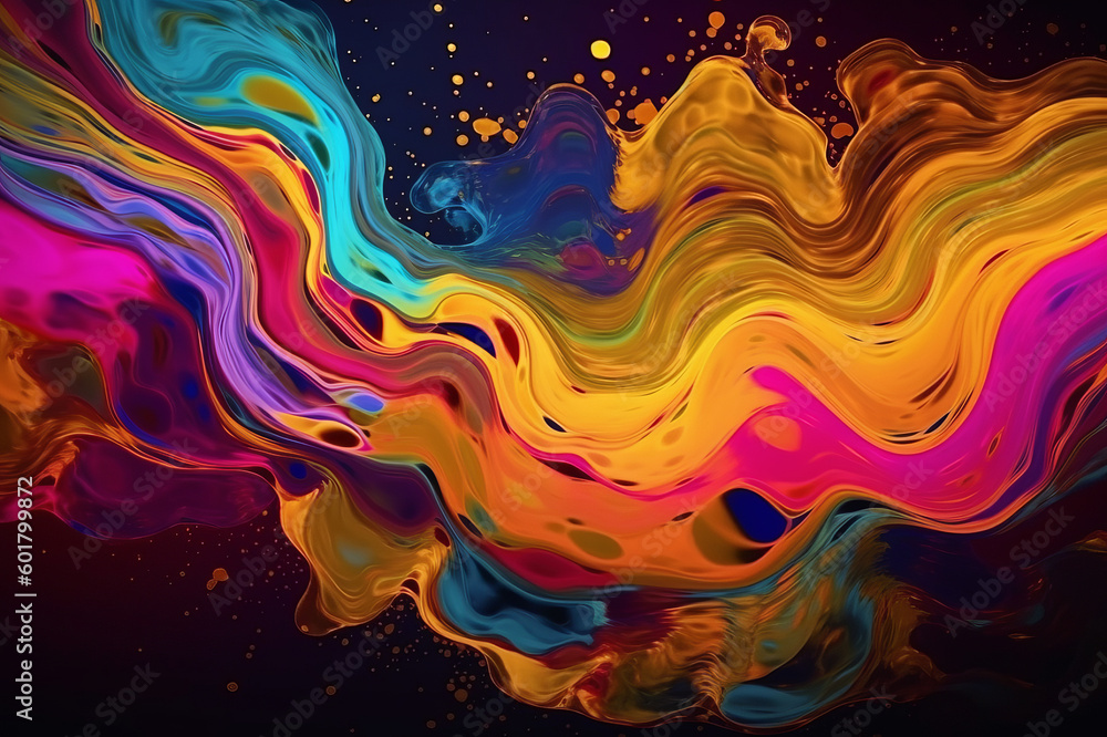 Liquid drops background in vivid bright tone color. Created with ...
