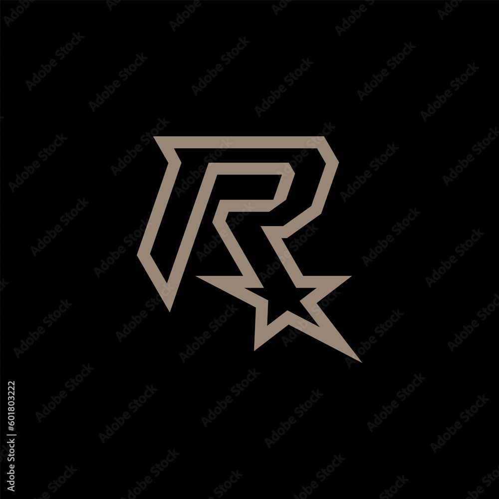 letter r star logo Stock Vector | Adobe Stock