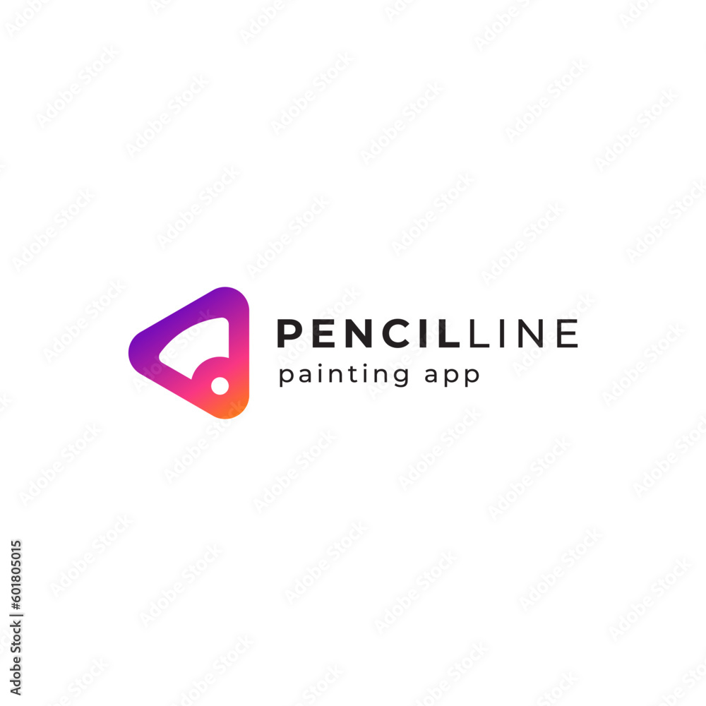 pencil logo for digital painting logo design Stock Vector | Adobe Stock