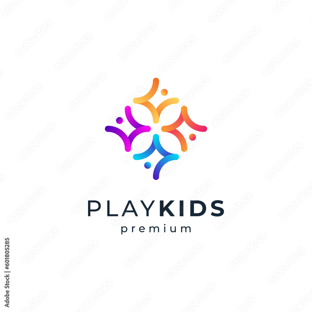 Orphanage logo design with children reaching for stars Stock Vector ...