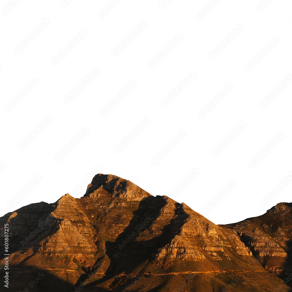 Mountain peak in the mountains a very tall mountain on white background ...