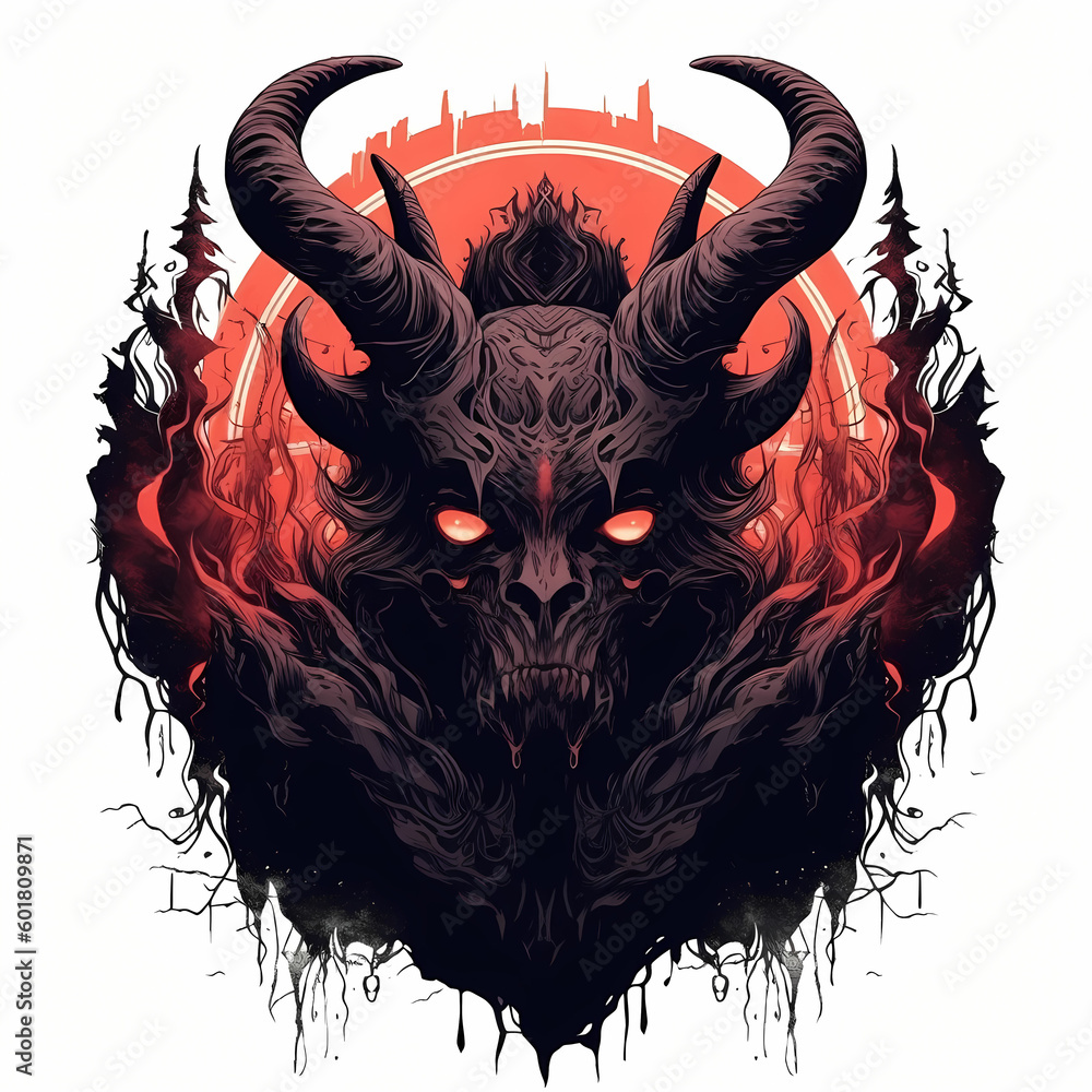 The Demon Lurked in the Shadows tshirt showcases a menacing, shadowy ...