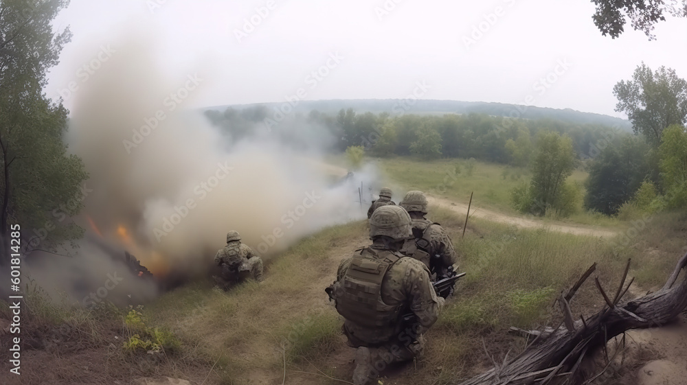 Special Forces Soldiers in Action on Smoky Battlefield, Ukrainian ...