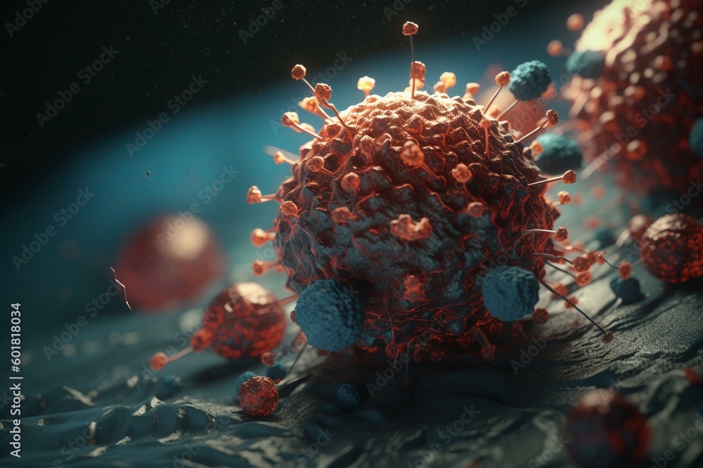 A 3D model showing how T cells use granzyme and perforin proteins to ...