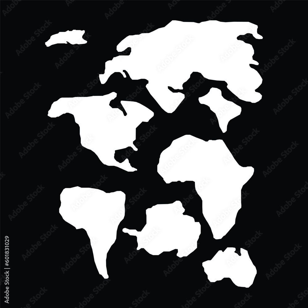 World map. Vector white world maps isolated on black. Vector ...