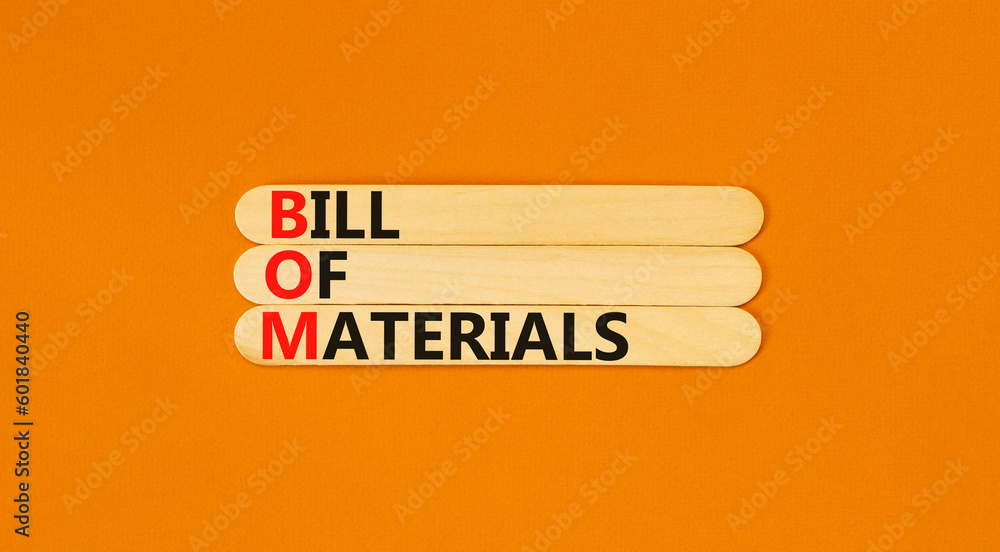 BOM bill of materials symbol. Concept words BOM bill of materials on ...