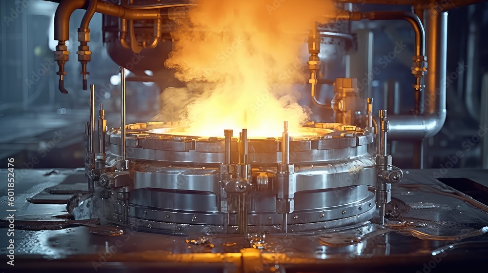 Metal melting plant, degassing and galvanizing aluminum with a close ...