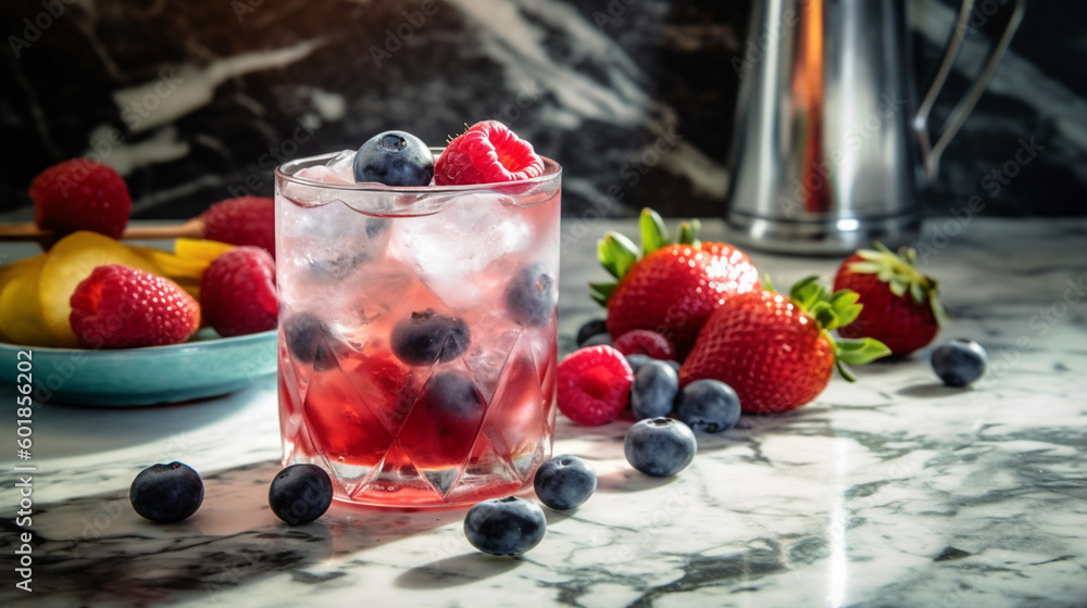 Patriotic American Themed Cocktail Beverages and Spirits - Red, White ...