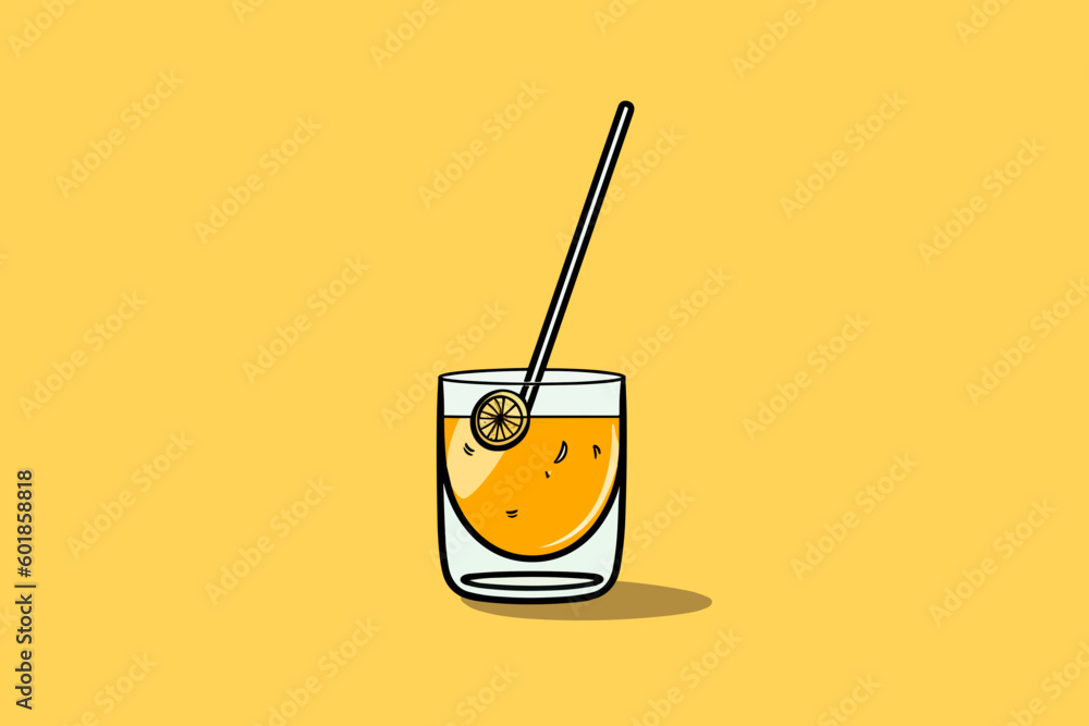 Doodle inspired Cocktail stirrer, cartoon sticker, sketch, vector ...