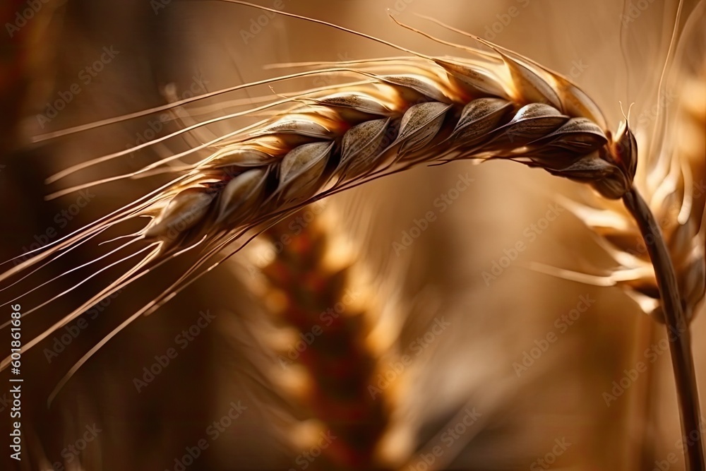 detailed close-up of a single wheat stalk Generative AI Stock ...