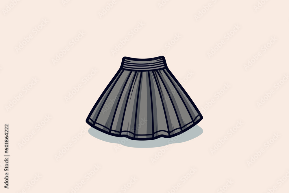 Doodle inspired Ballet skirt, cartoon sticker, sketch, vector ...