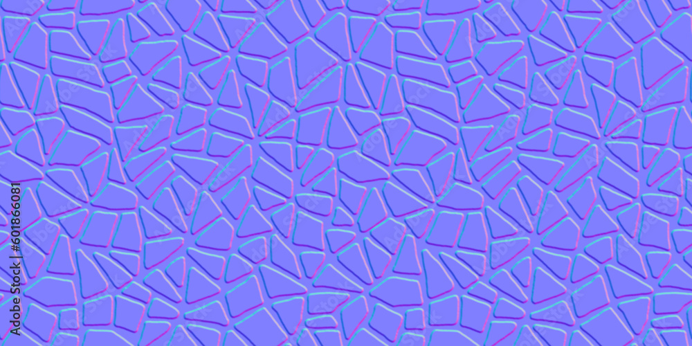 Seamless broken mosaic cobblestone wall or road normal map background ...
