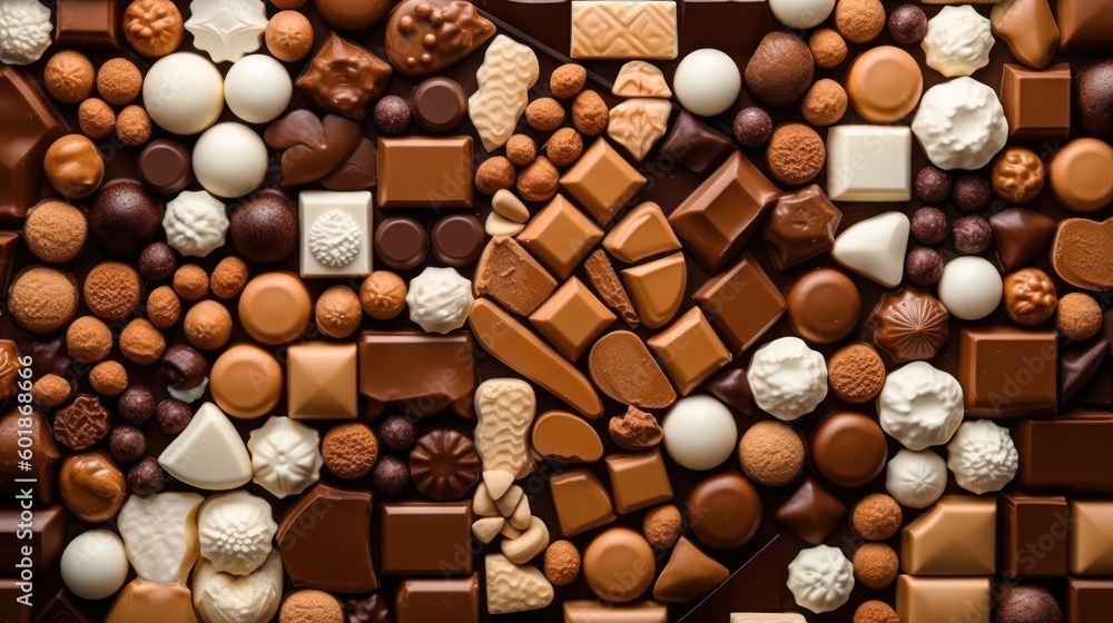 assorted chocolate sweets from different types of chocolate, sweet food ...