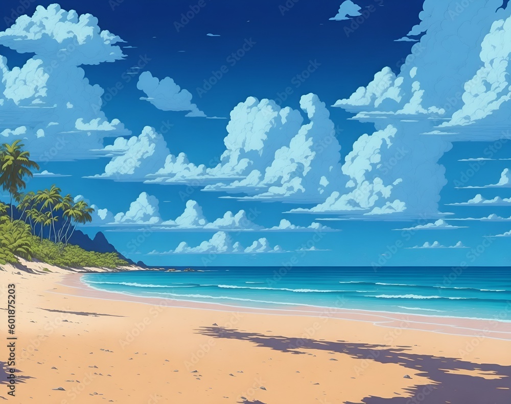Digital art of a paradisiacal coastline on Brazilian beaches ...