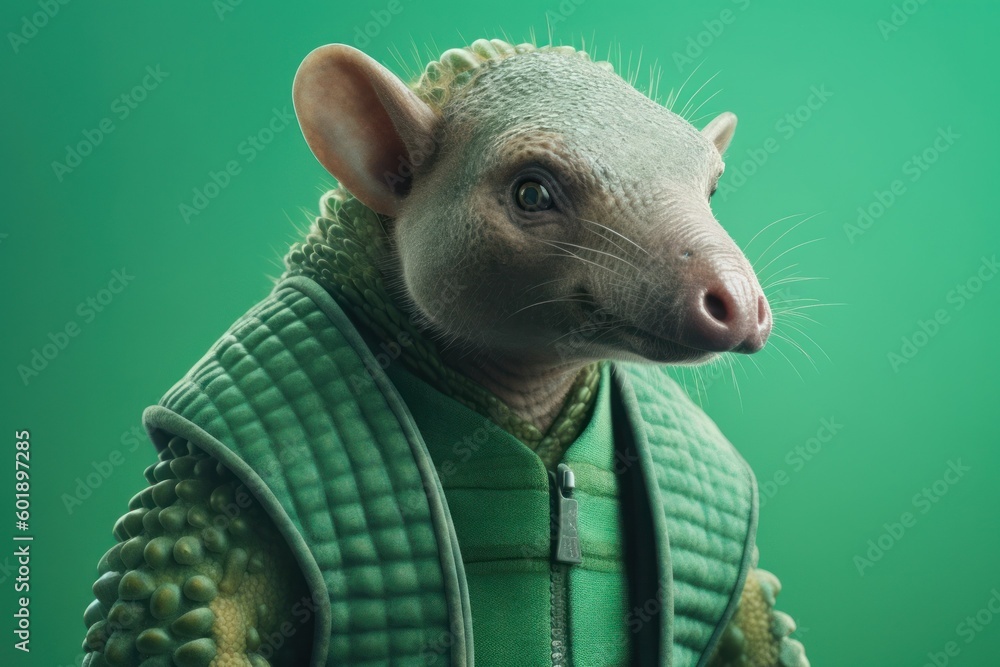 Anthropomorphic Armadillo dressed in human clothing. Humanized animal ...