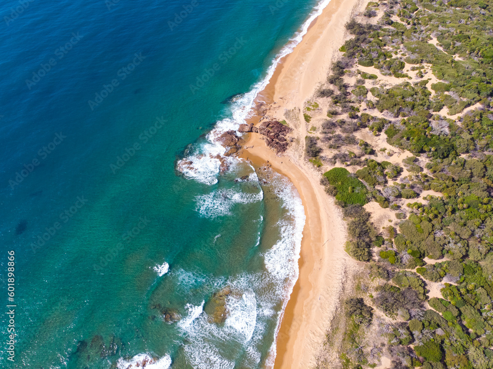 aerial drone photography of beautiful wreck rock beach in deepwater ...