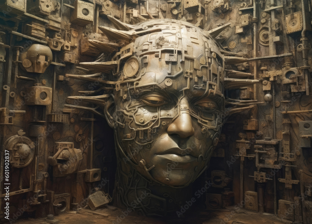 Stagnant trapped mind, concept illustration for psychological health ...