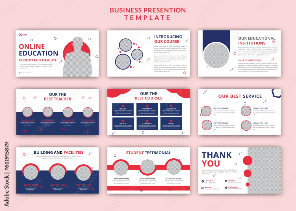 Online Education editable presentation slide templates or Online ...