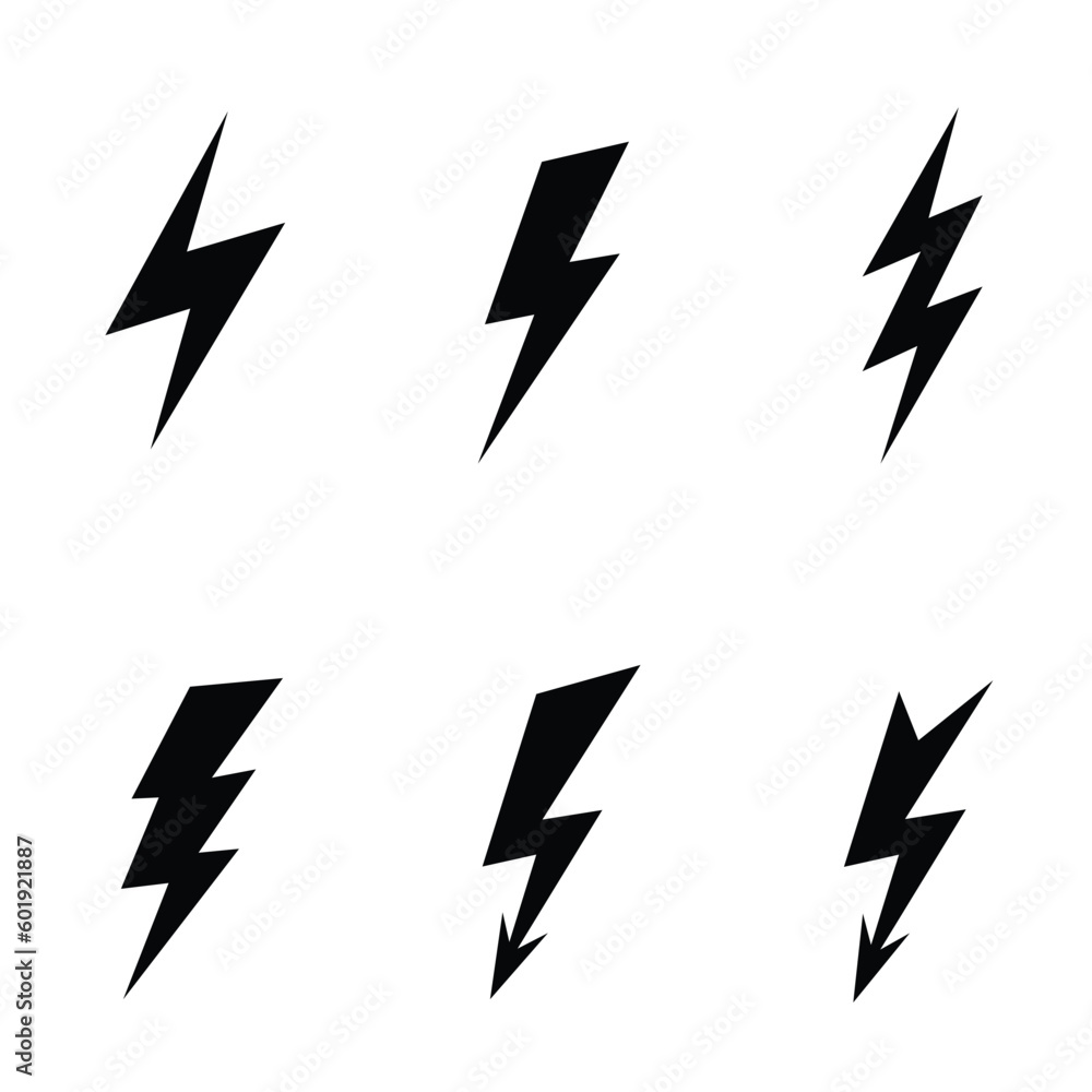 thunderbolt vector icons electricity symbol lightning Stock Vector ...