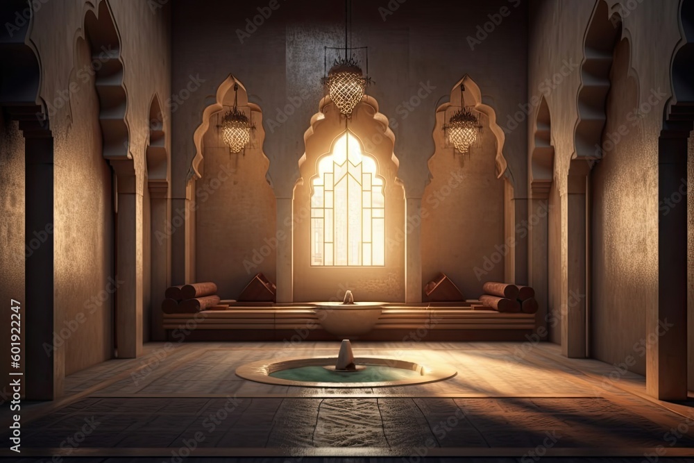 Arabic Hammam - Interior Design created using generative AI tools Stock ...