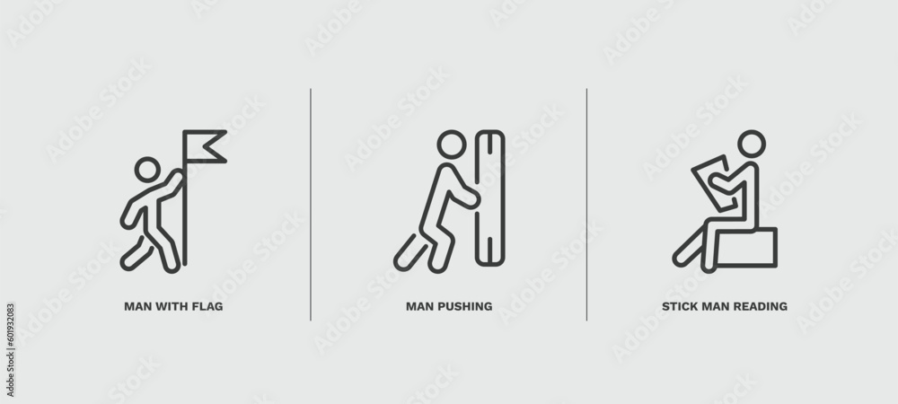 set of behavior and action thin line icons. behavior and action outline ...