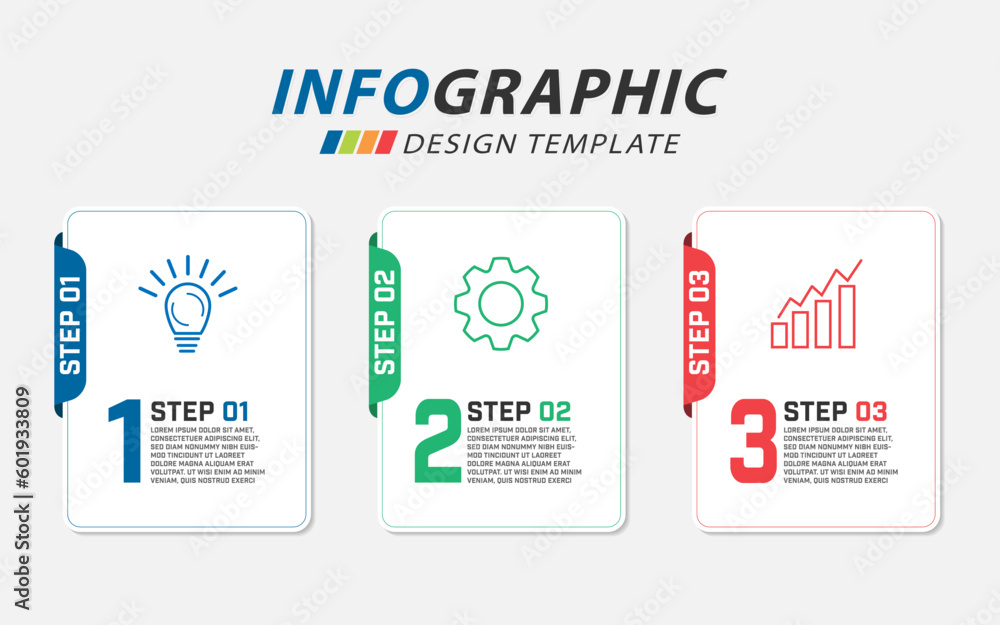Timeline creator infographic template. 3 Step timeline journey, calendar Flat simple ...