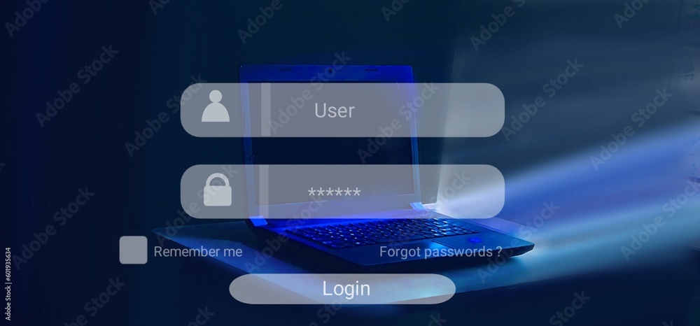 User password computer background with blue elegant colour login icon ...