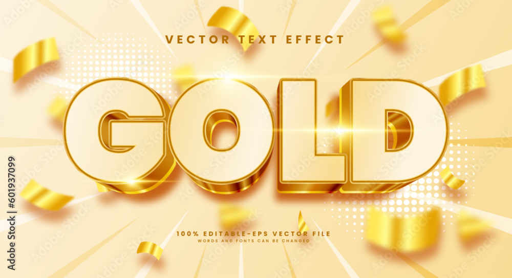 Gold editable text style effect. Vector text effect with luxury concept ...