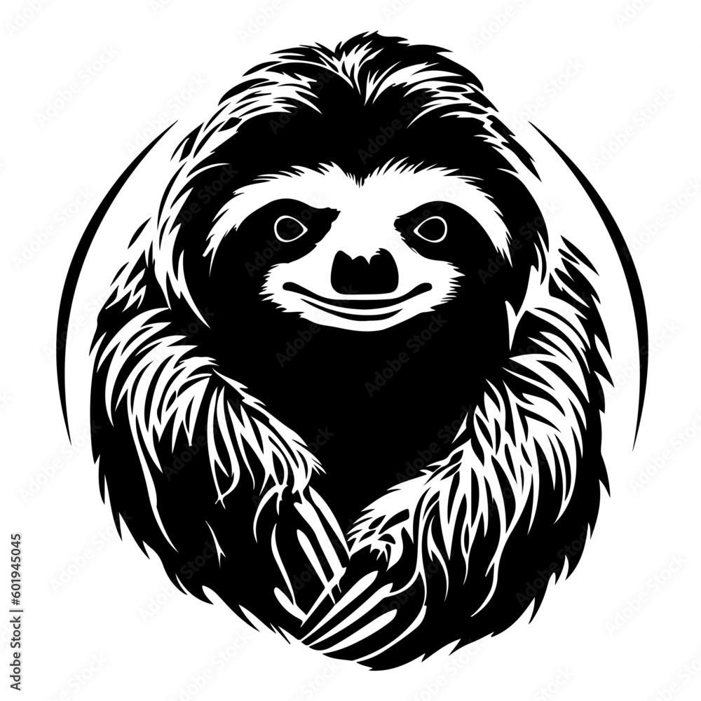 Funny animal for logo vector illustration - Black silhouette of cute ...