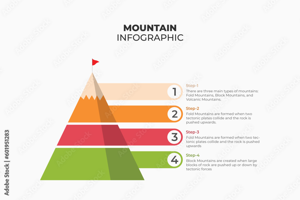 mountain infographics business. 5 steps to success. vector illustration ...