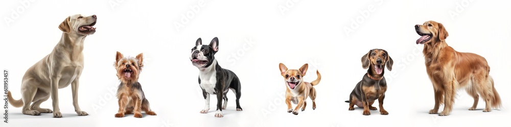 Animals pet dog banner panorama long - Collection set of the most ...