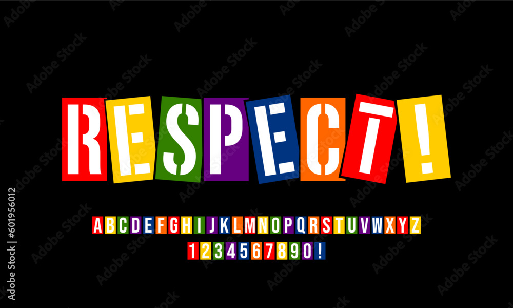 Colorful letters Font and numbers set. Colored vector latin alphabet ...