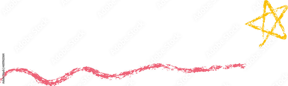 Hand drawn crayon texture doodle star underline for text decoration ...