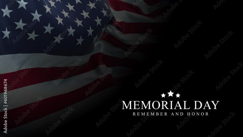 Memorial day animation. Happy memorial day. Flag USA. Honoring all who ...