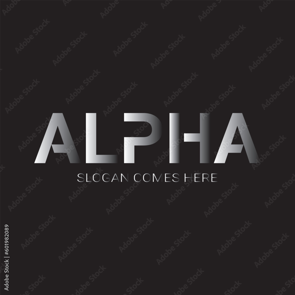 ALPHA TYPOGRAPHY LOGO BLACK BACK GROUND,VECTOR TEMPLATE 1 GRADIANT ...