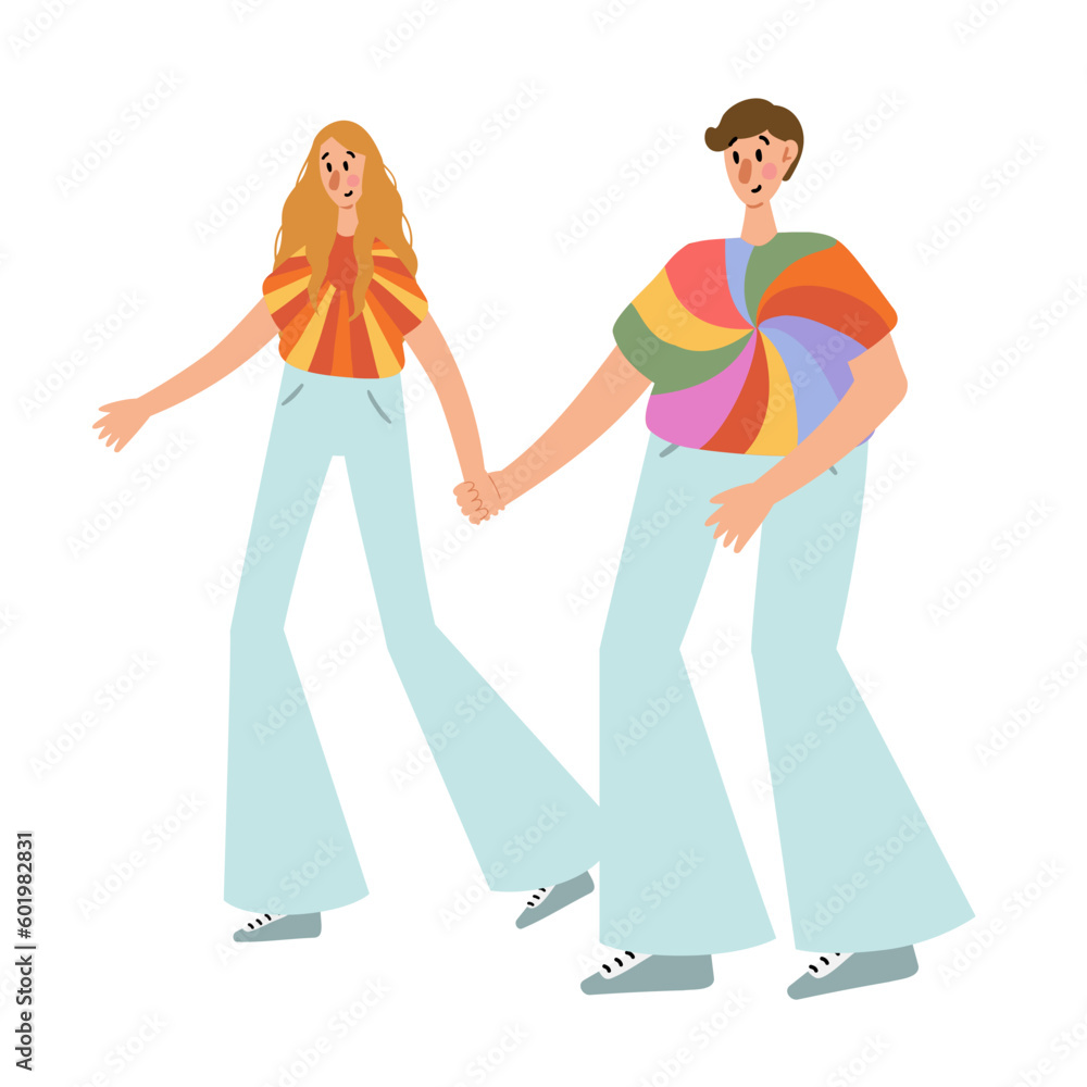 Groovy hippie clipart, People characters set, Young women and men in ... Groovy hippie clipart, People characters set, Young women and men in ...