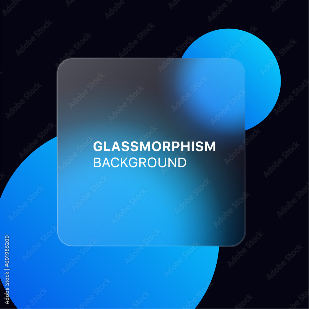 glassmorphism background banner with transparent glass frame template ...